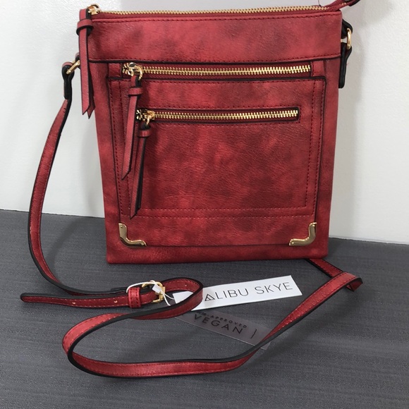 Malibu Skye | Bags | Malibu Skye Crossbody Red Purse Nwt Vegan Approved ...